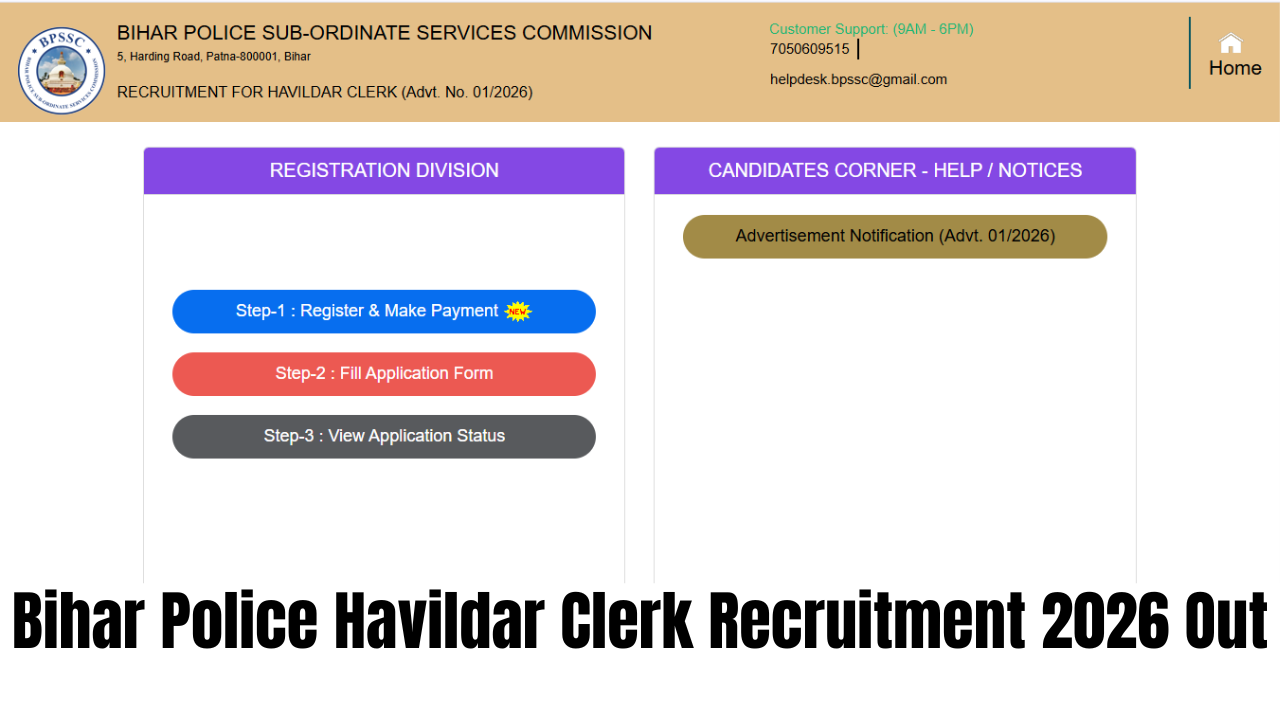 Bihar Police Havaldar Clerk Recruitment 2026 Out – Apply Online for 64 ...
